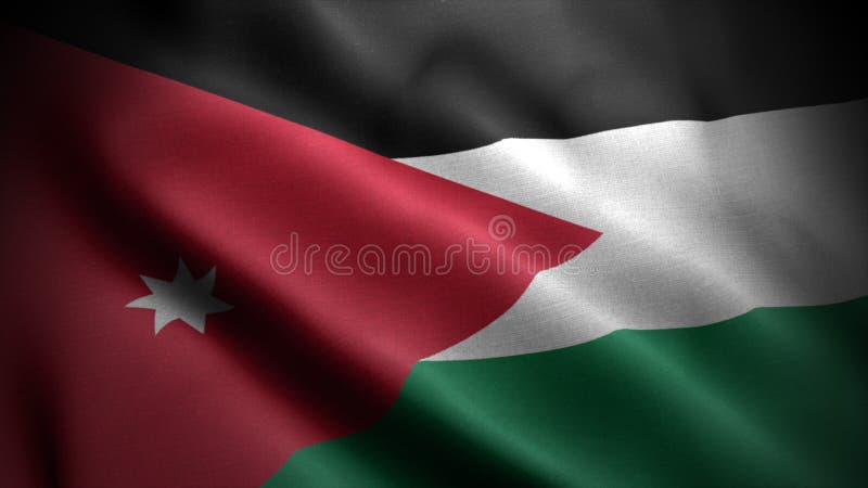 Flaga Jordanu. Symbole Flagi Jordanu. Ilustracji - Ilustracja złożonej ...