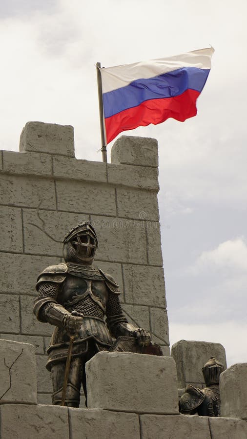 Flage stock photo. Image of knight, fortress, flage - 134610044
