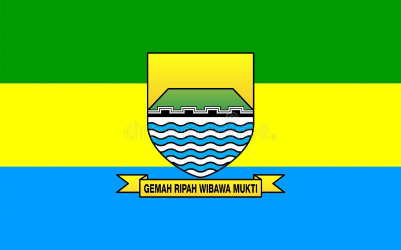 Flagga Av Bandung, Indonesien Stock Illustrationer - Illustration av ...