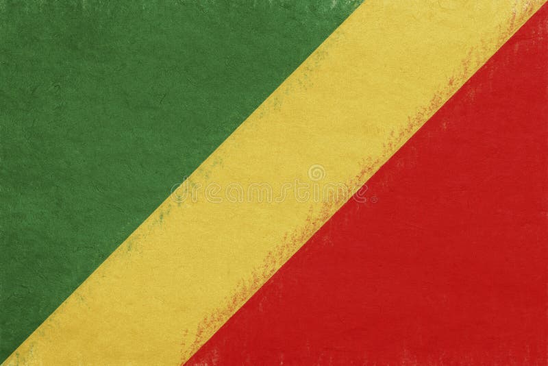 Flagga Av Republiken Kongo Med En Grungeblick Stock Illustrationer ...
