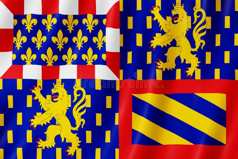 Flagge Von Franche-Comte Ist Eine Region Von Frankreich Vektor ...
