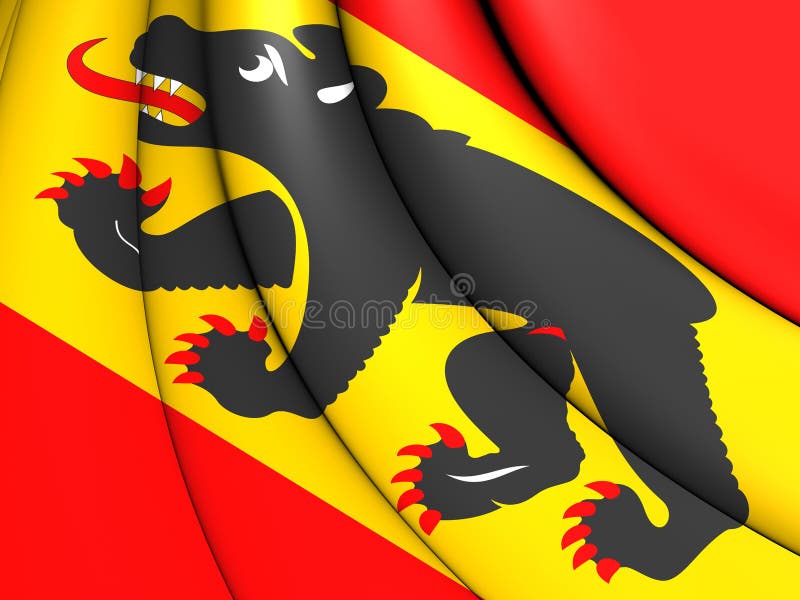 Flagge Des Kantons Bern Auf Karte Der Schweiz Stock Abbildung ...