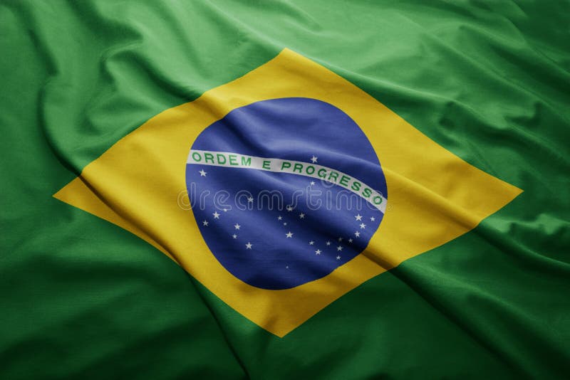 Flagge von Brasilien stockbild. Bild von amerika, einbürgern - 33995163