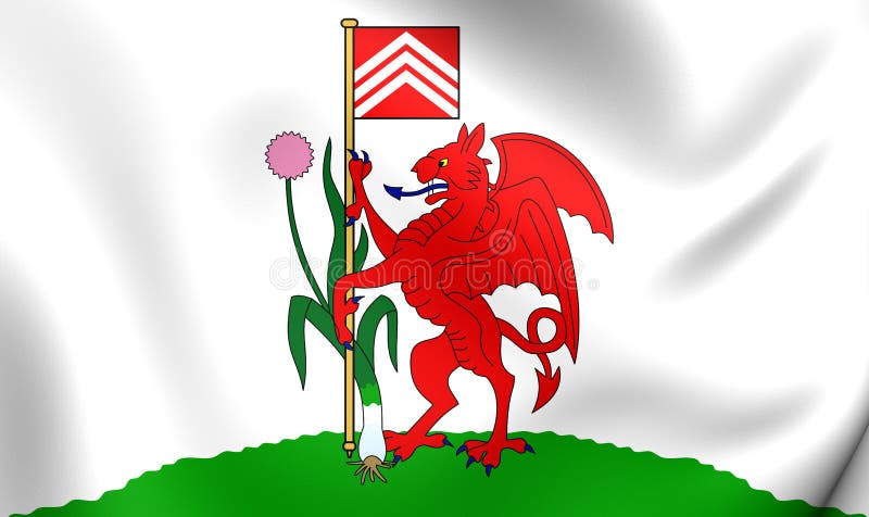 Flagge Von Cardiff-Stadt, Wales Stock Abbildung - Illustration von ...