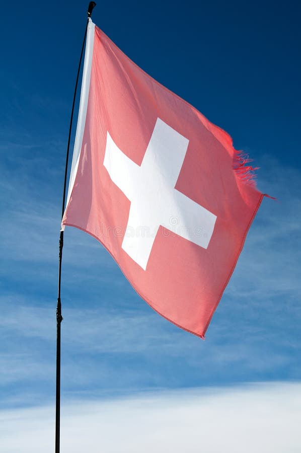Flagge von der Schweiz stockfoto. Bild von markierungsfahne - 35298702