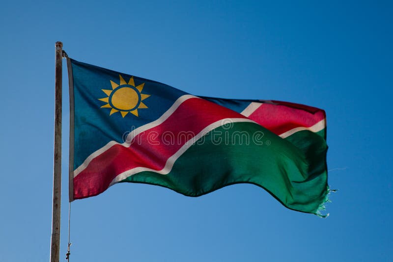 Flagge von Namibia stockbild. Bild von symbolisch, napier - 30428613