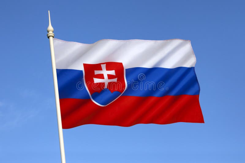 Flagge Von Slowakei - Europa Stockfoto - Bild von standard, fahnenmast ...