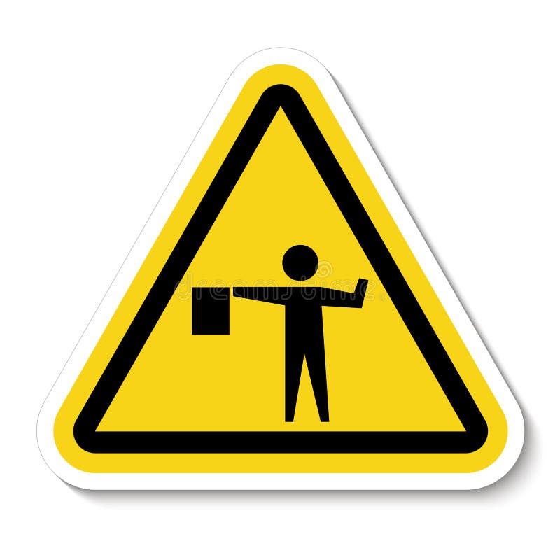 Flagger Ahead Symbol Sign Isolate on White Background,Vector ...