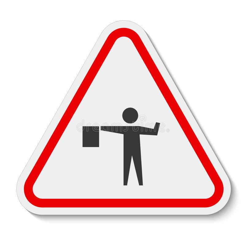 Flagger Ahead Symbol Sign Isolate on White Background,Vector ...