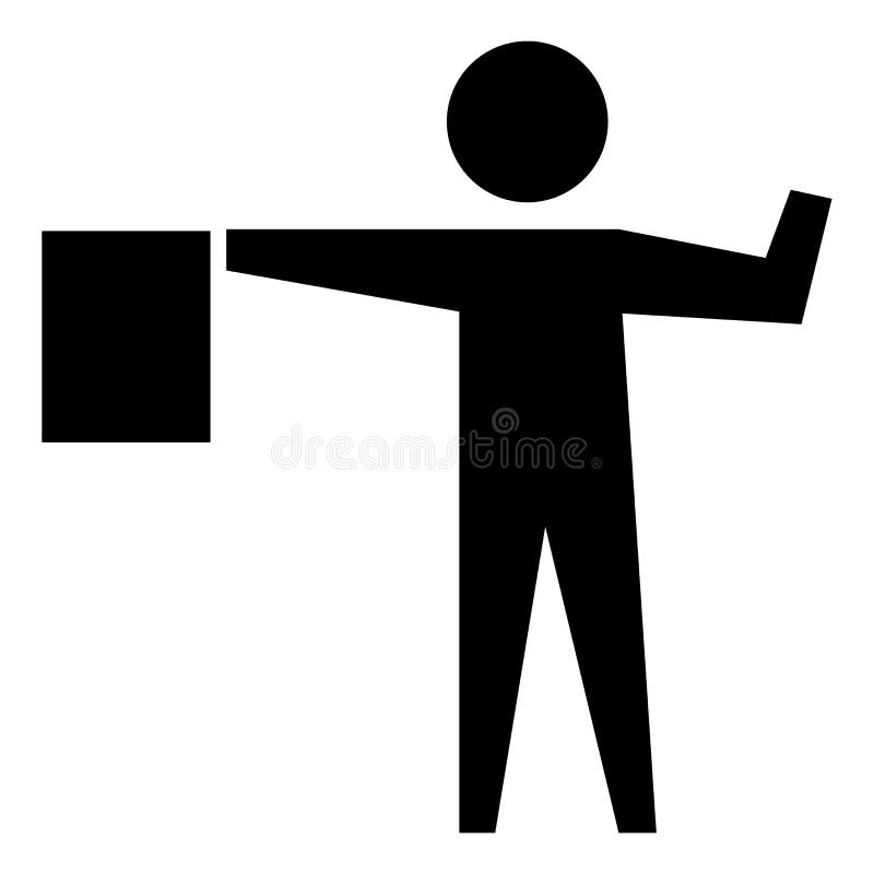 Flagger Ahead Symbol Sign Isolate on White Background,Vector ...