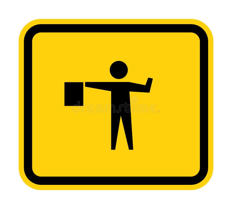 Flagger Ahead Symbol Sign Isolate on White Background,Vector ...