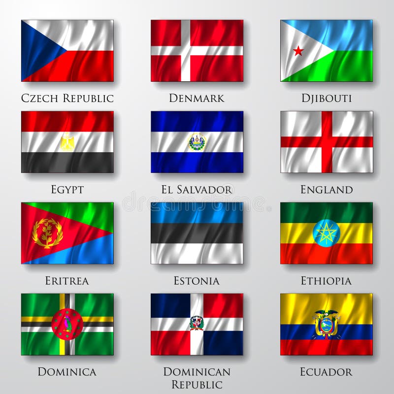 Flaggor. vektor illustrationer. Illustration av internationellt - 37695927