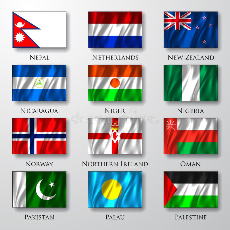 Flaggor. vektor illustrationer. Illustration av internationellt - 37695927