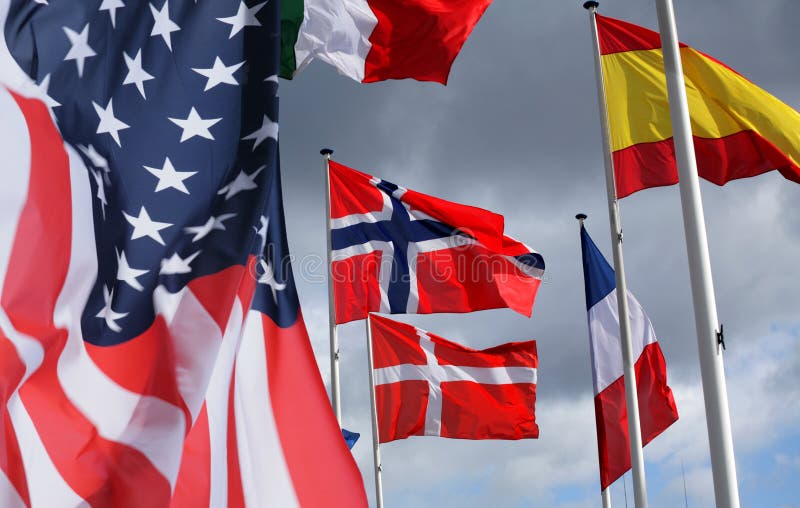 Flaggor arkivfoto. Bild av randigt, identitet, myndigheter - 3845234