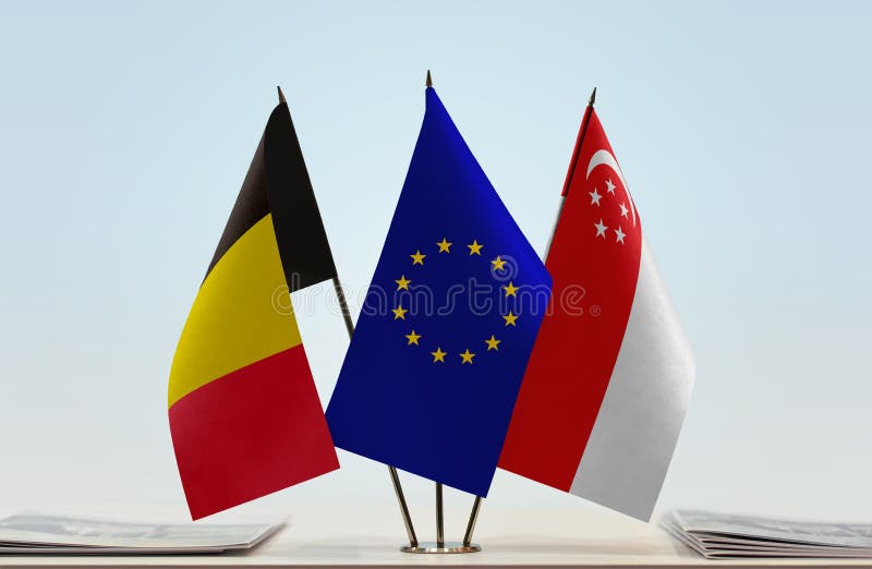 Flaggor Av Belgien Europeisk Union Och Singapore Stock Illustrationer ... Flaggor Av Belgien Europeisk Union Och Singapore Stock Illustrationer ...