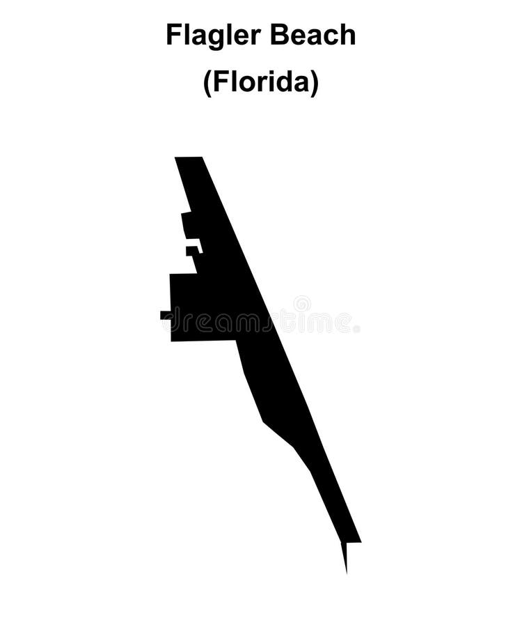Flagler Beach outline map stock illustration. Illustration of city ...