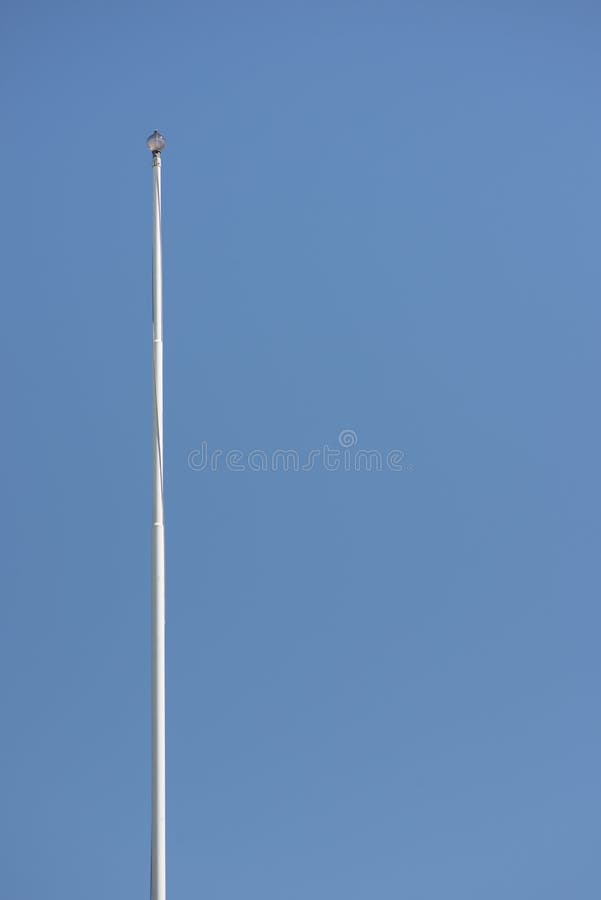Flagpole without Flag and a Clear Blue Sky Stock Photo - Image of ...