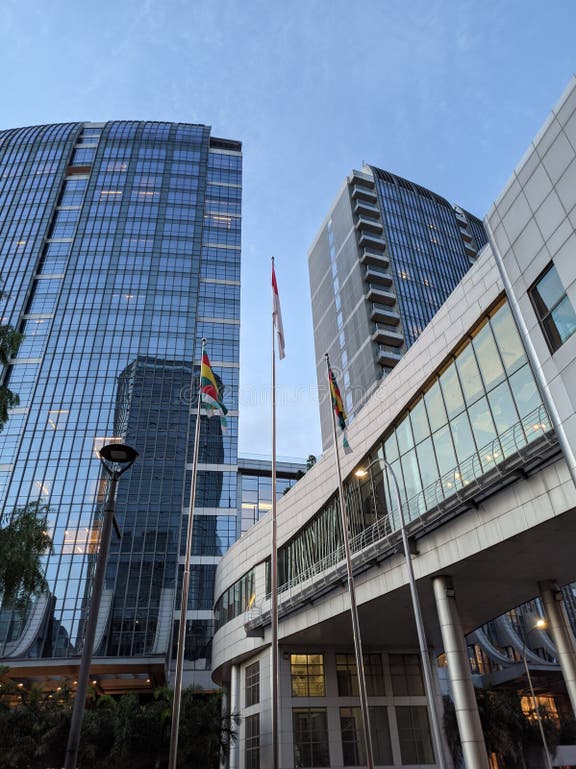 The Flagpole is Lower Than the Building Stock Photo - Image of ...