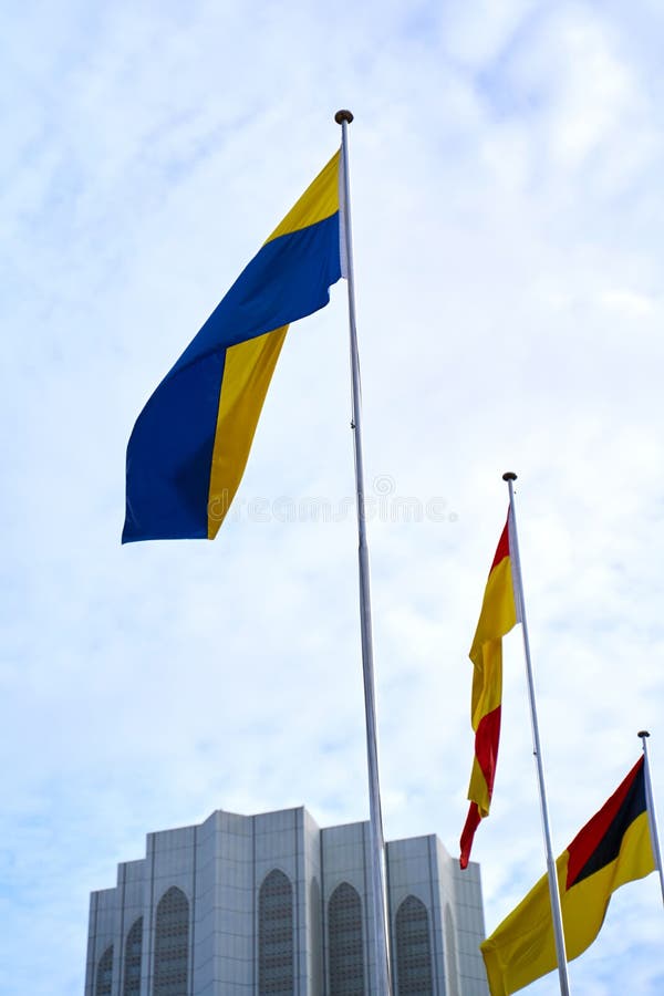 Flagpoles with Malaysian State Flags in Merdeka Square Stock Image ...