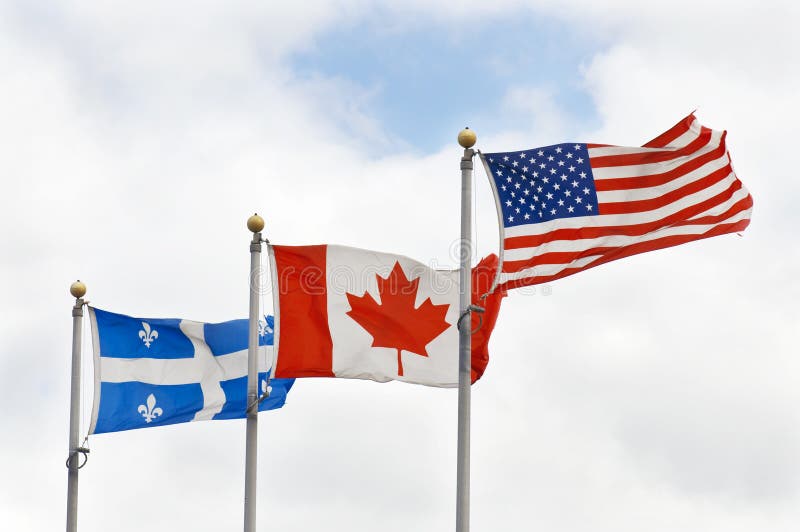 American, Canadian, Israeli Flags Stock Image - Image of flagpoles ...