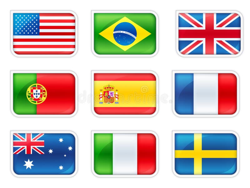 Country 3D pins with flags stock vector. Illustration of europe - 27234629