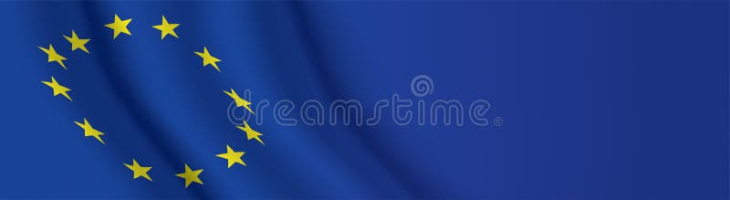 EU Flag Horizontal Vector Banner with Copy Space. Stock Vector ...