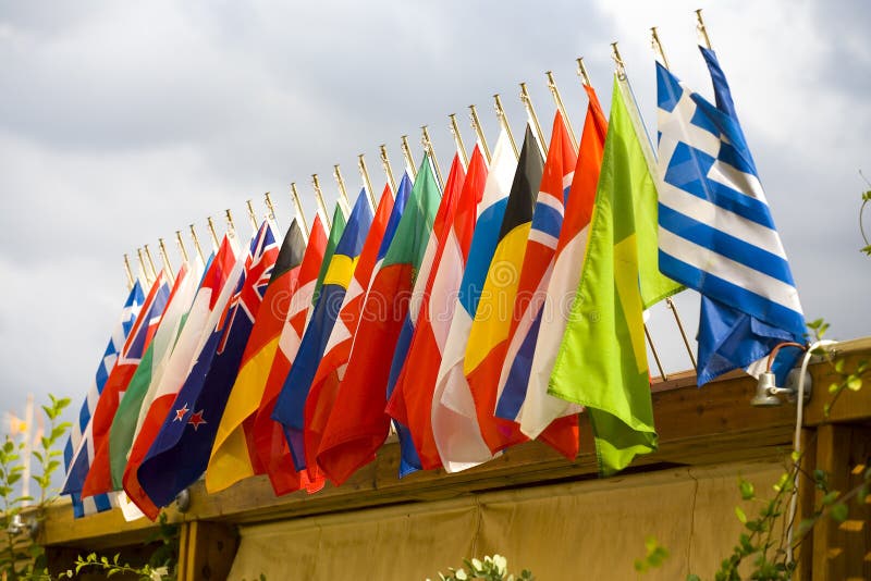 Flags stock photo. Image of sunny, white, clouds, blue - 3727586