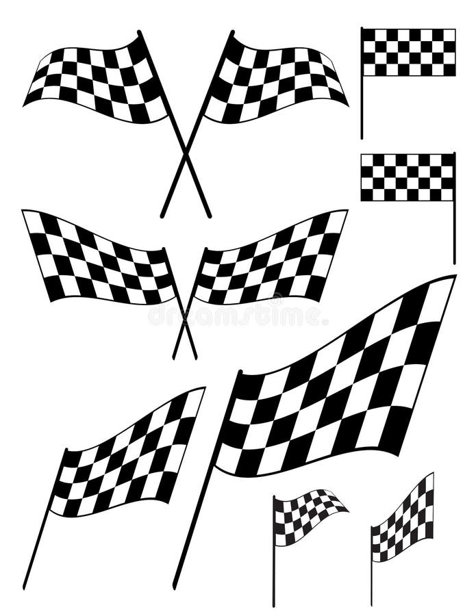 Checkered flags set stock vector. Illustration of auto - 26419289