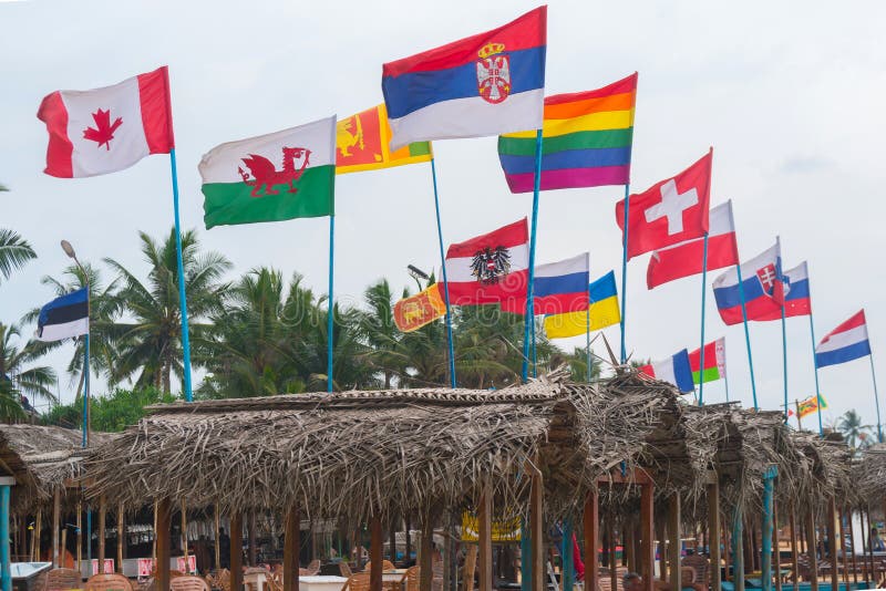 Flags of All Countries of the World on the Beach Stock Photo - Image of ...