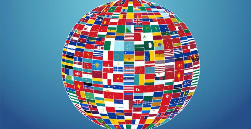 Flags of All Countries of the World in the Shape of a Globe, Isolated ...
