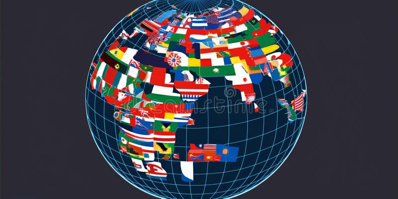Flags of All Countries of the World in the Shape of a Globe, Isolated ...