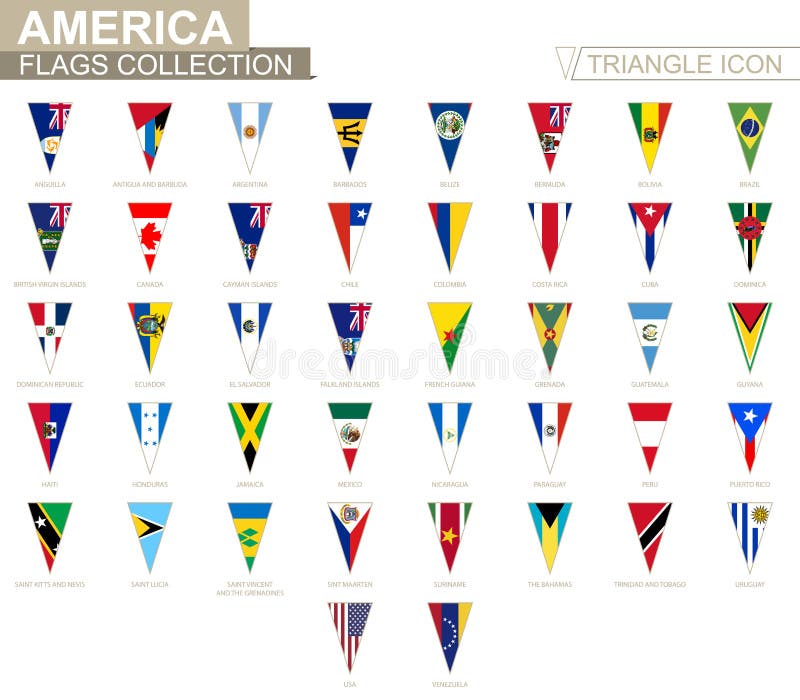 Flags of America, All American Flags. Triangle Icon Stock Vector ...