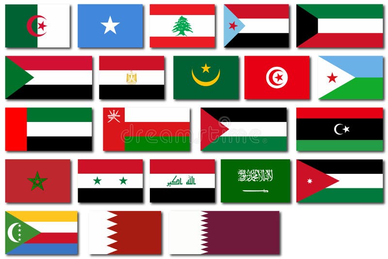 Flags of the Arab League stock illustration. Illustration of icon ...