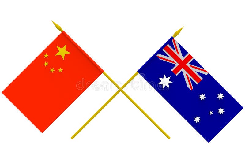 Flags, Australia and China stock illustration. Illustration of politics ...