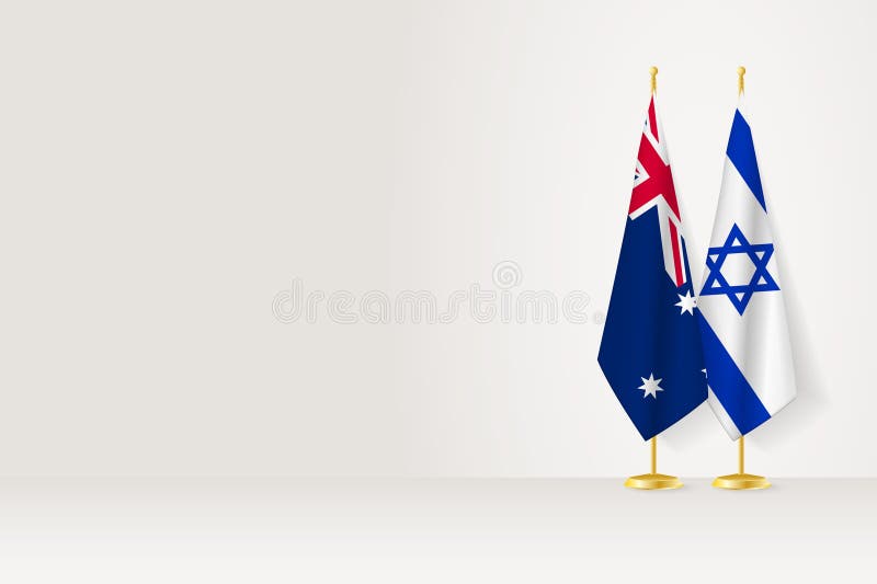 Flags of Australia and Israel on Flag Stand, Meeting between Two ...