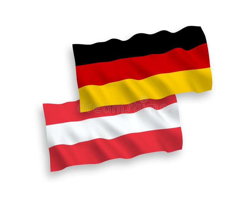 Flags of Austria and Germany on a White Background Stock Vector ...
