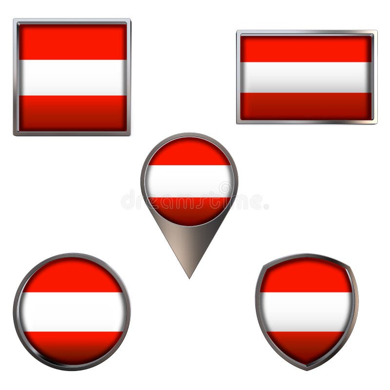 Flags of the Austrian Icons Set Image Stock Illustration - Illustration ...