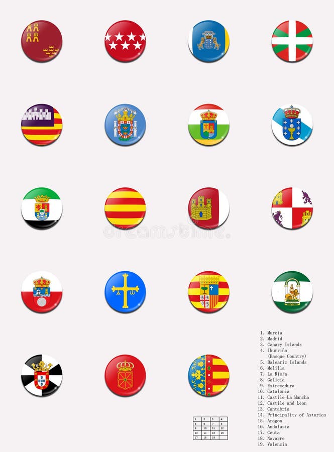 Flags Balls of the Spanish Autonomous Communities Stock Illustration ...