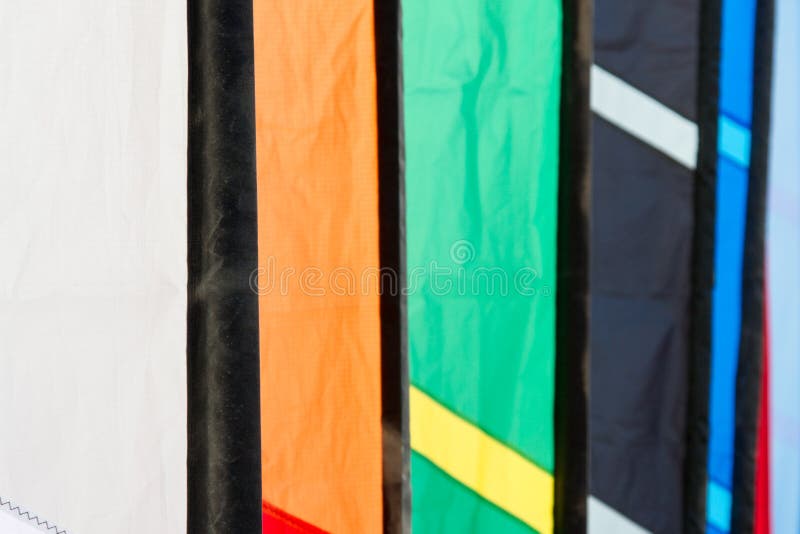Flags on beach stock photo. Image of leisure, seaside - 72506370