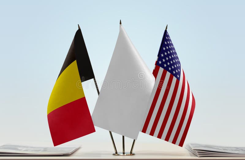 Flags of Belgium and USA stock image. Image of join - 124145477