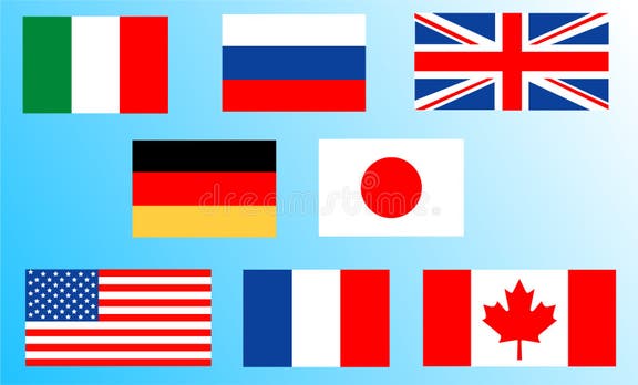 Flags of the Big eight stock illustration. Illustration of japan - 4942350