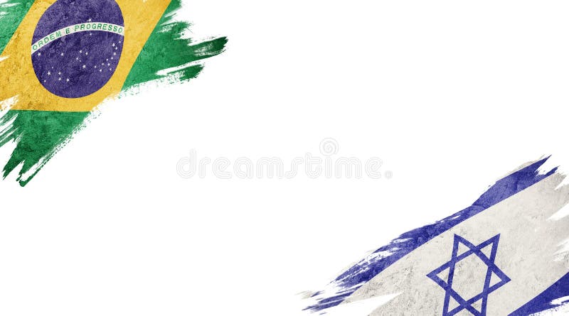 Flags of Brazil AndÂ Israel on White Background Stock Image - Image of ...