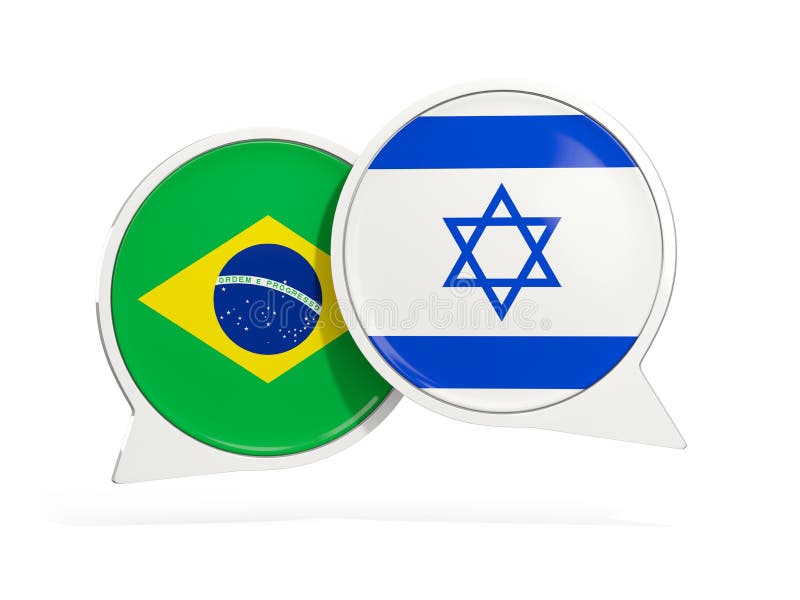 Flags of Brazil and Israel Inside Chat Bubbles Stock Illustration ...