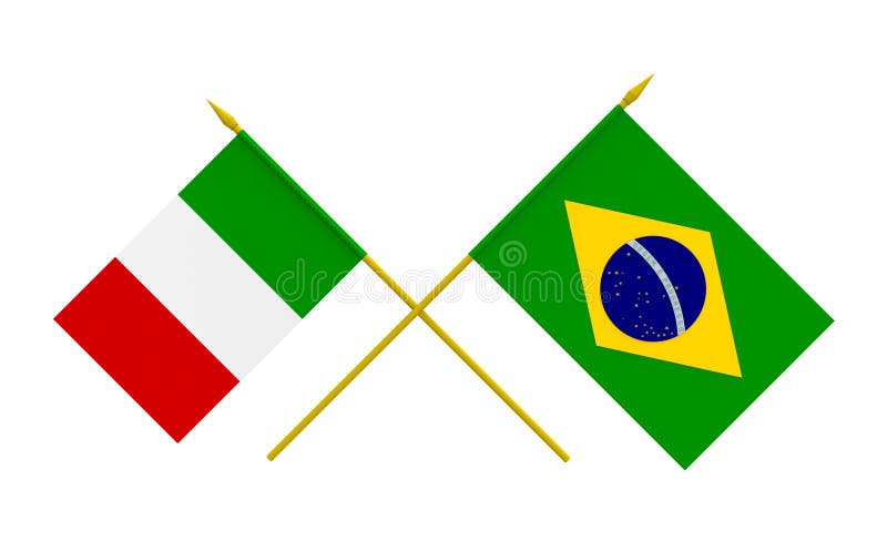 Flags, Brazil and Italy stock illustration. Illustration of flag ...