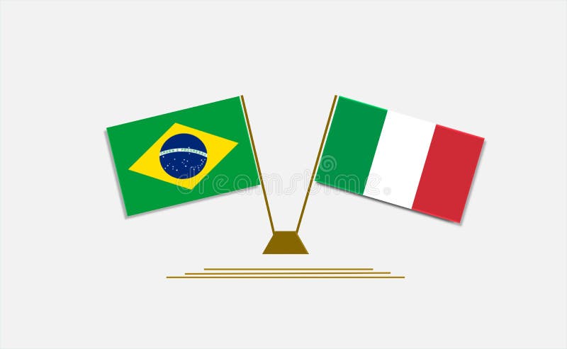 Flags of Brazil and Italy. Partnership. Background and Illustrations ...