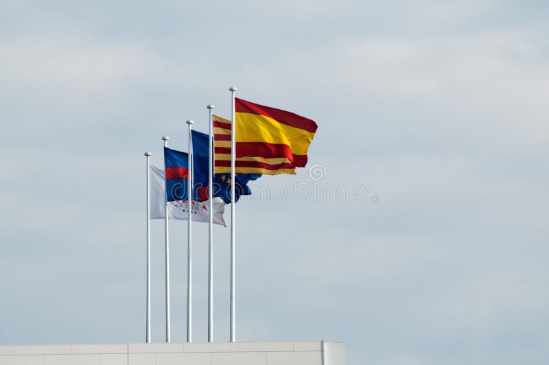Flags in a building stock photo. Image of architecture - 28025606