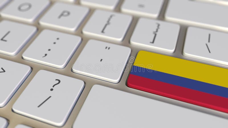 Key with Flag of Colombia on the Computer Keyboard Switches To Key with ...