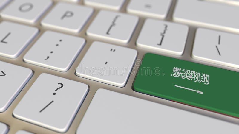 Key with Flag of Saudi Arabia on the Computer Keyboard Switches To Key ...