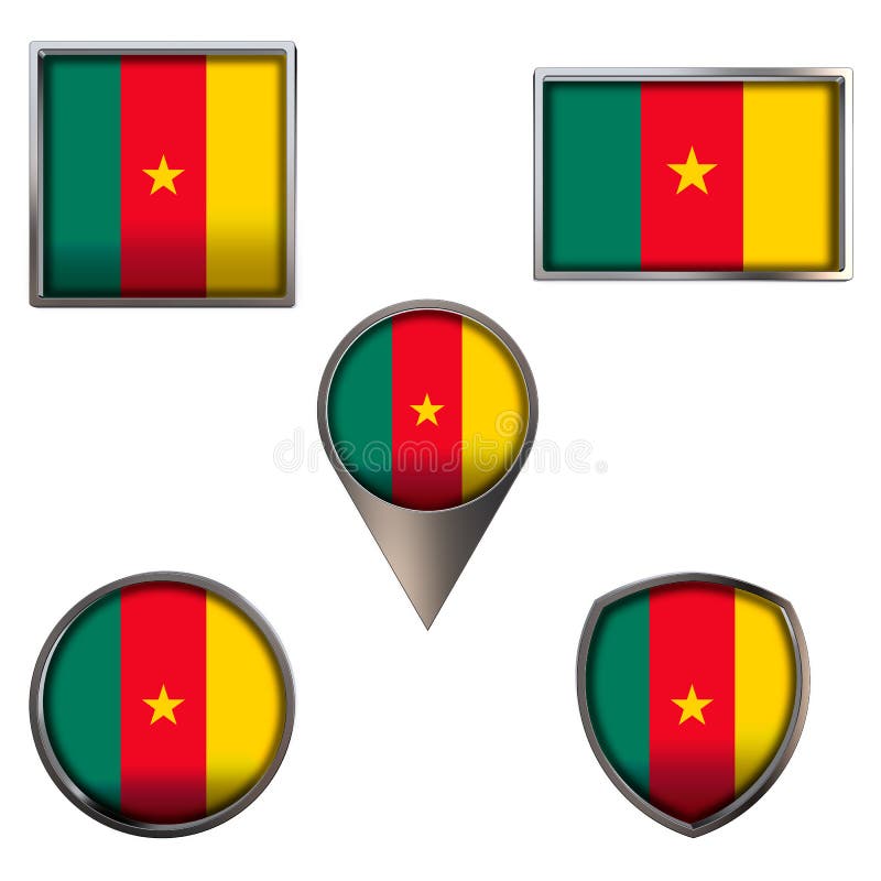 Flags Of The Cameroon Icons Set Image Stock Illustration Illustration