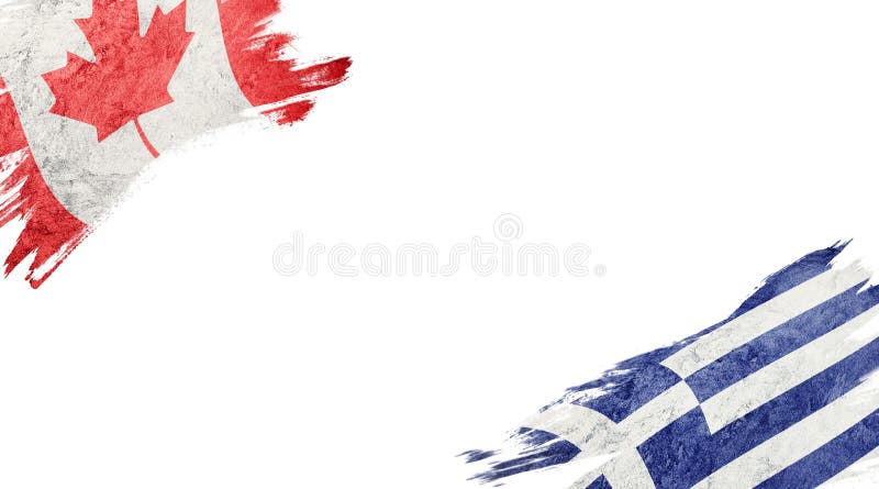 Flags of Canada AndÂ Greece on White Background Stock Photo - Image of ...